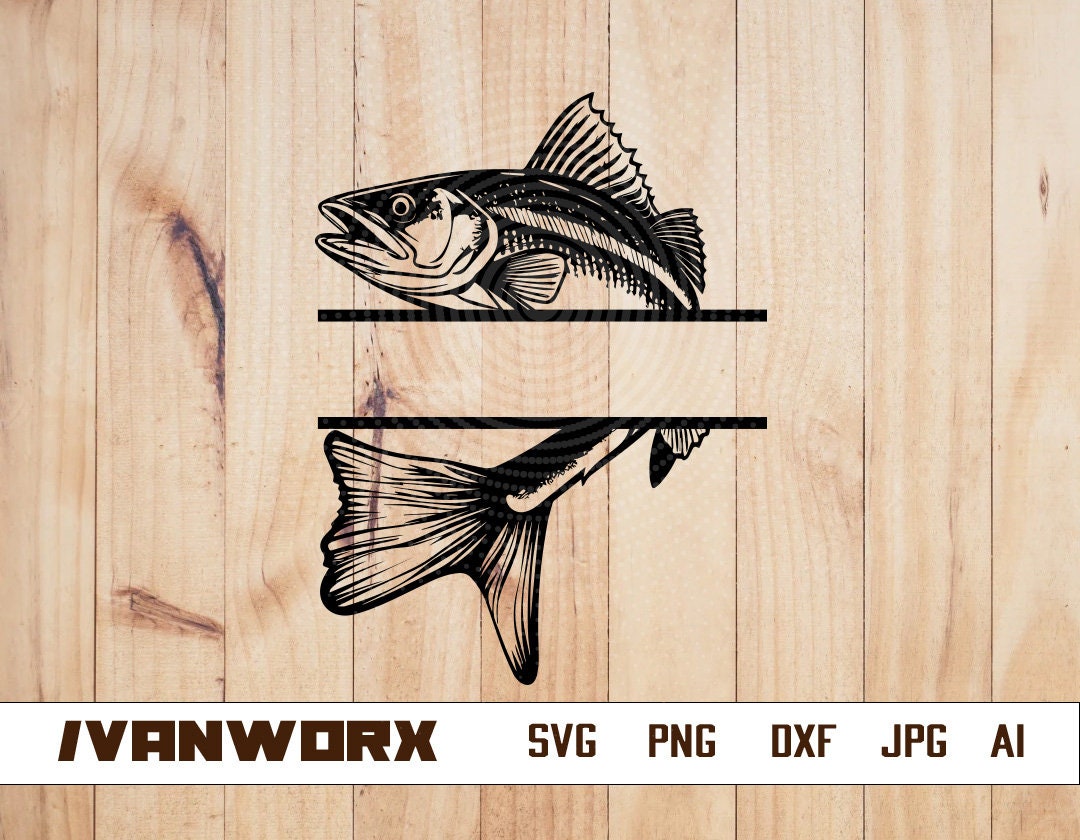Bass Fishing Monogram Svg Fishing Svg Bass Name Fish Svg Bass Clipart ...