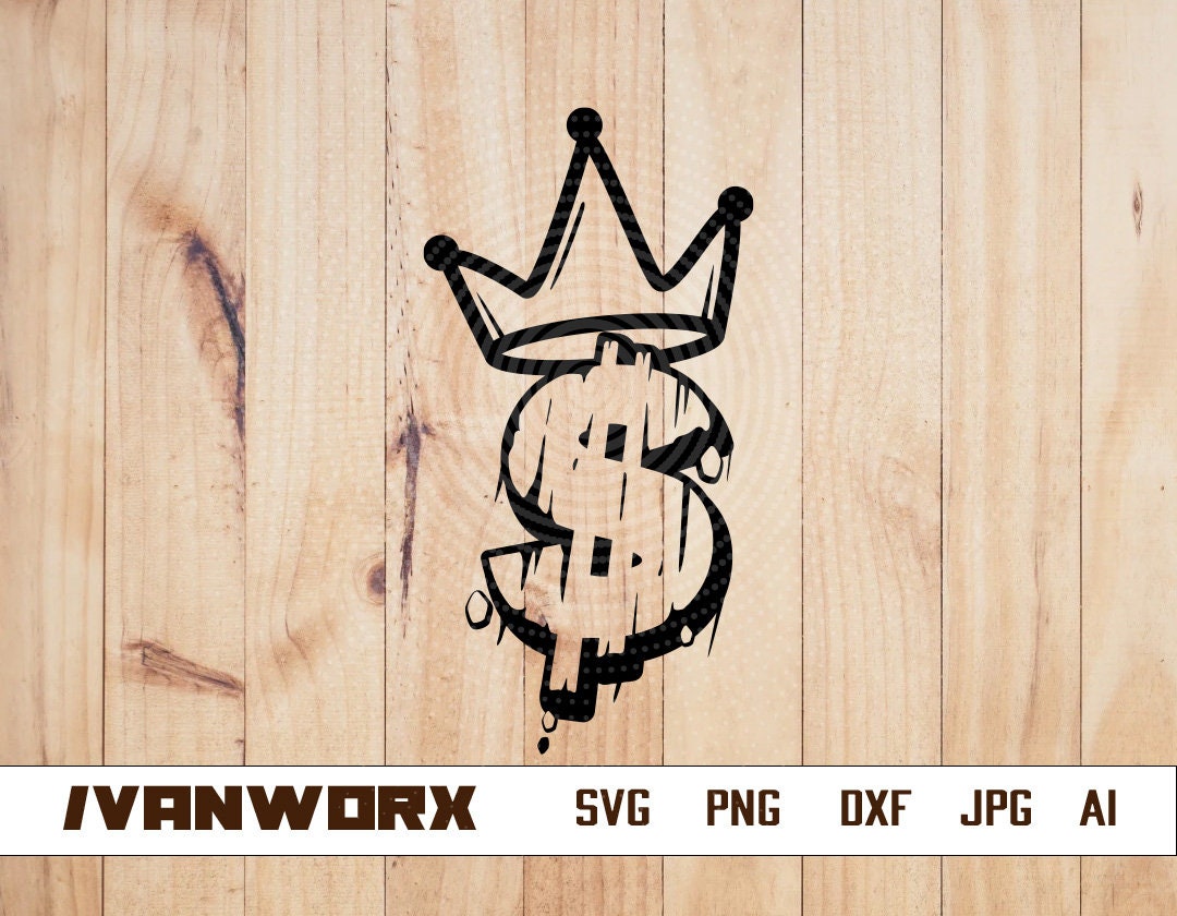 Money King Svg US Dollar Sign Clipart Money Bag Cut File Rich Hipster ...