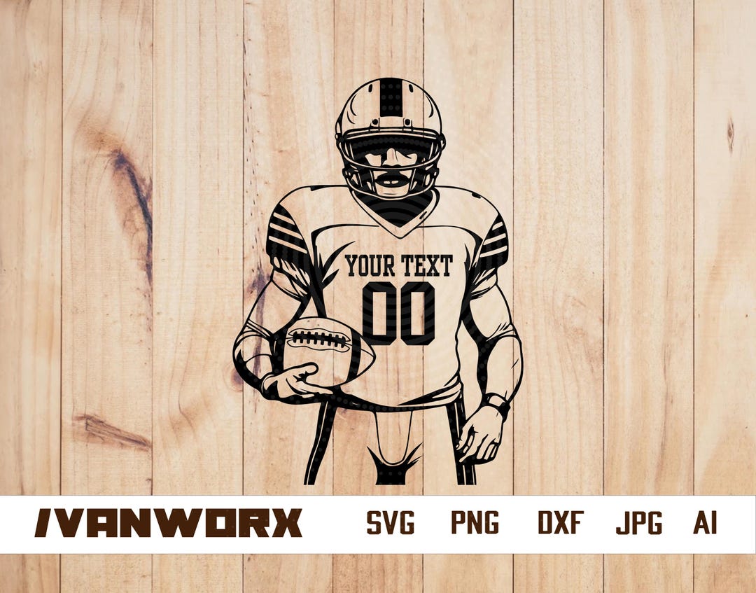 Football Player Svg | Customized Football Player Svg | Football Name ...