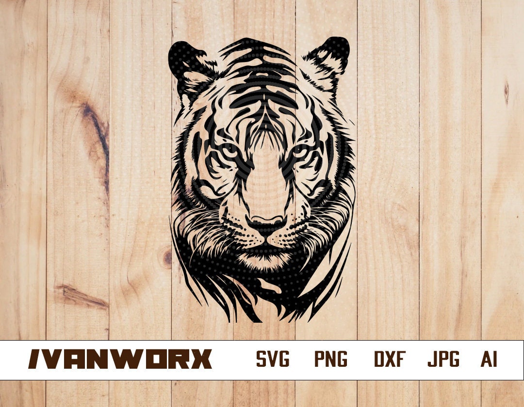 Tiger Face Svg | Tiger Head Clipart | Tigress Cut File | Team Tiger ...