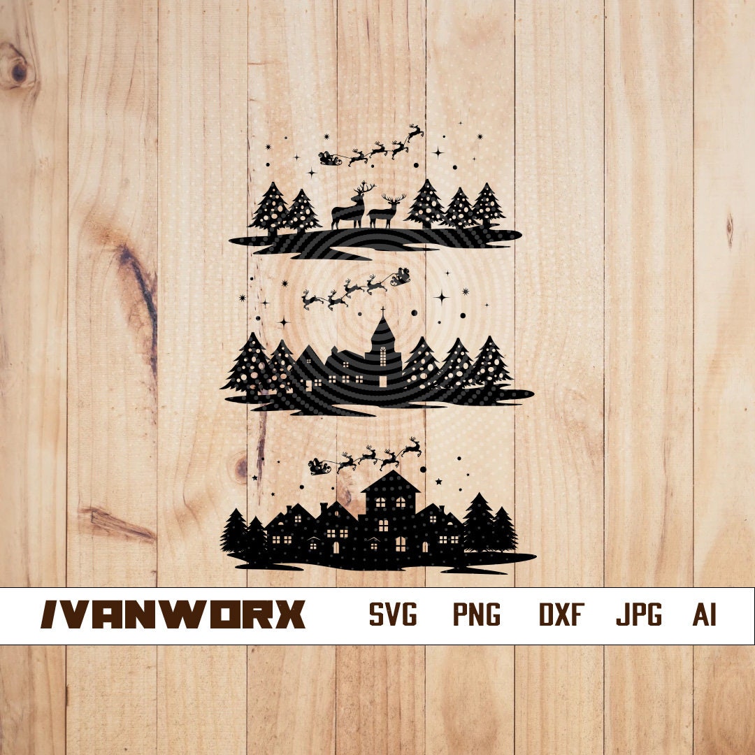 Christmas Scene Svg | Christmas Village Svg | Christmas Scene ...