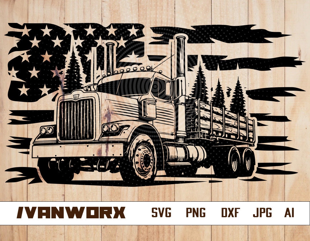 Big Truck Svg | Log Truck | Semi-truck Svg | Truck Svg | Transport ...