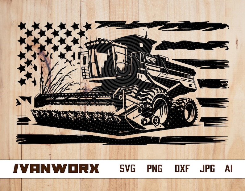 US Combine Harvester SVG Wheat Harvester SVG Combine Svg Combine ...