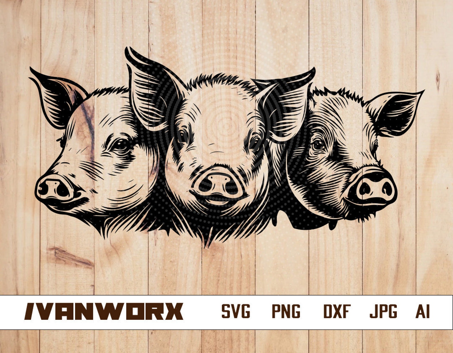 Farm Pigs Svg | Adventure Clipart | Outdoor Scene Stencil | Farm Animal ...
