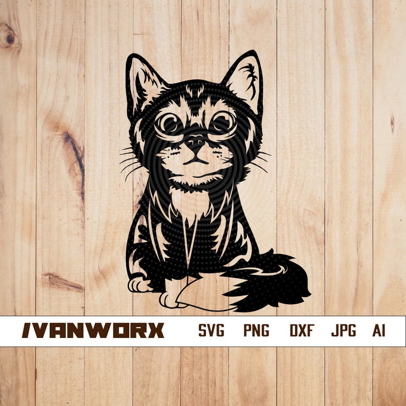 Cute Cat Svg Sitting Cat Svg Funny Kitty Cat SVG - Etsy