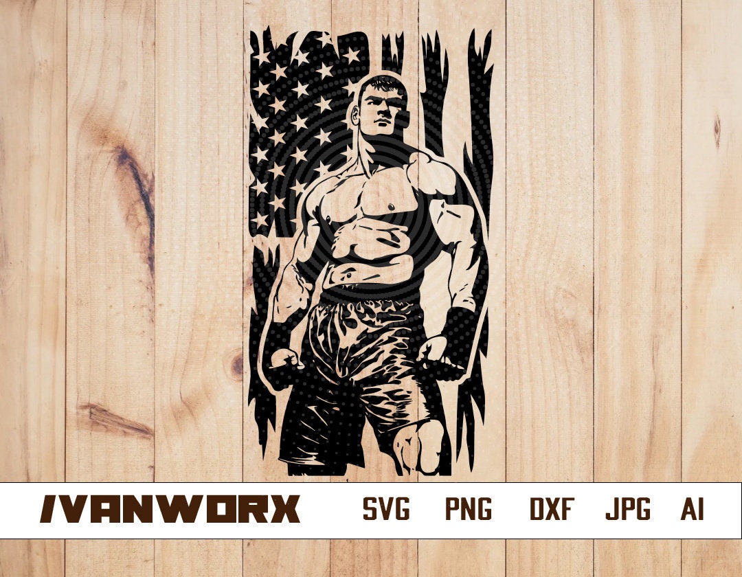US MMA Fighter Svg | Mixed Martial Art Clipart | Combat Sport Cut File ...