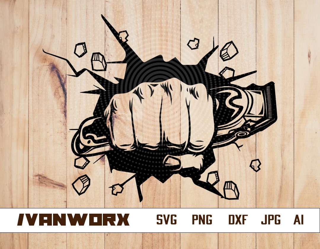 Wall Crack Barbers Svg | Barber Punch Svg | Barber Svg | Barber T-shirt ...