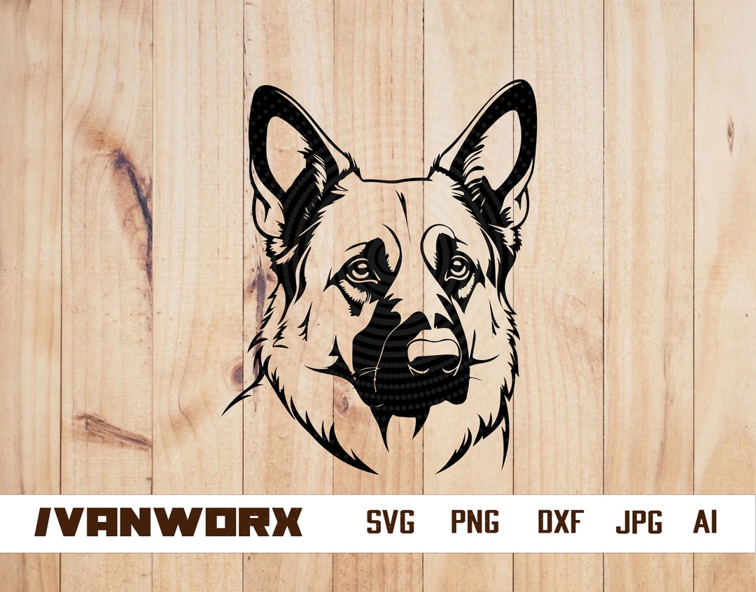 German Shepherd Head Svg | Dog Svg | Police Dog Png | Dog Cutting Files ...