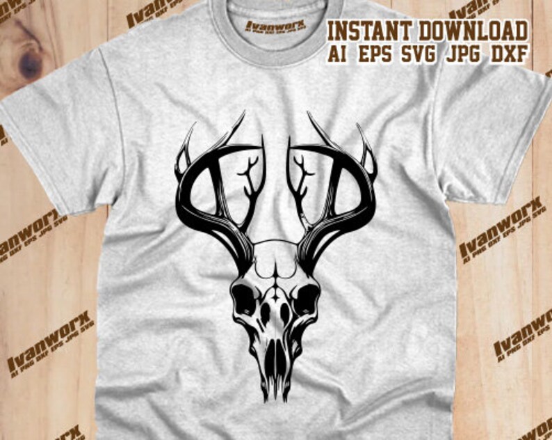 Deer Skull Cut Files Deer Head Skull Skull Animal Svg Deer Antler Skull Svg Deer Hunting Svg ...