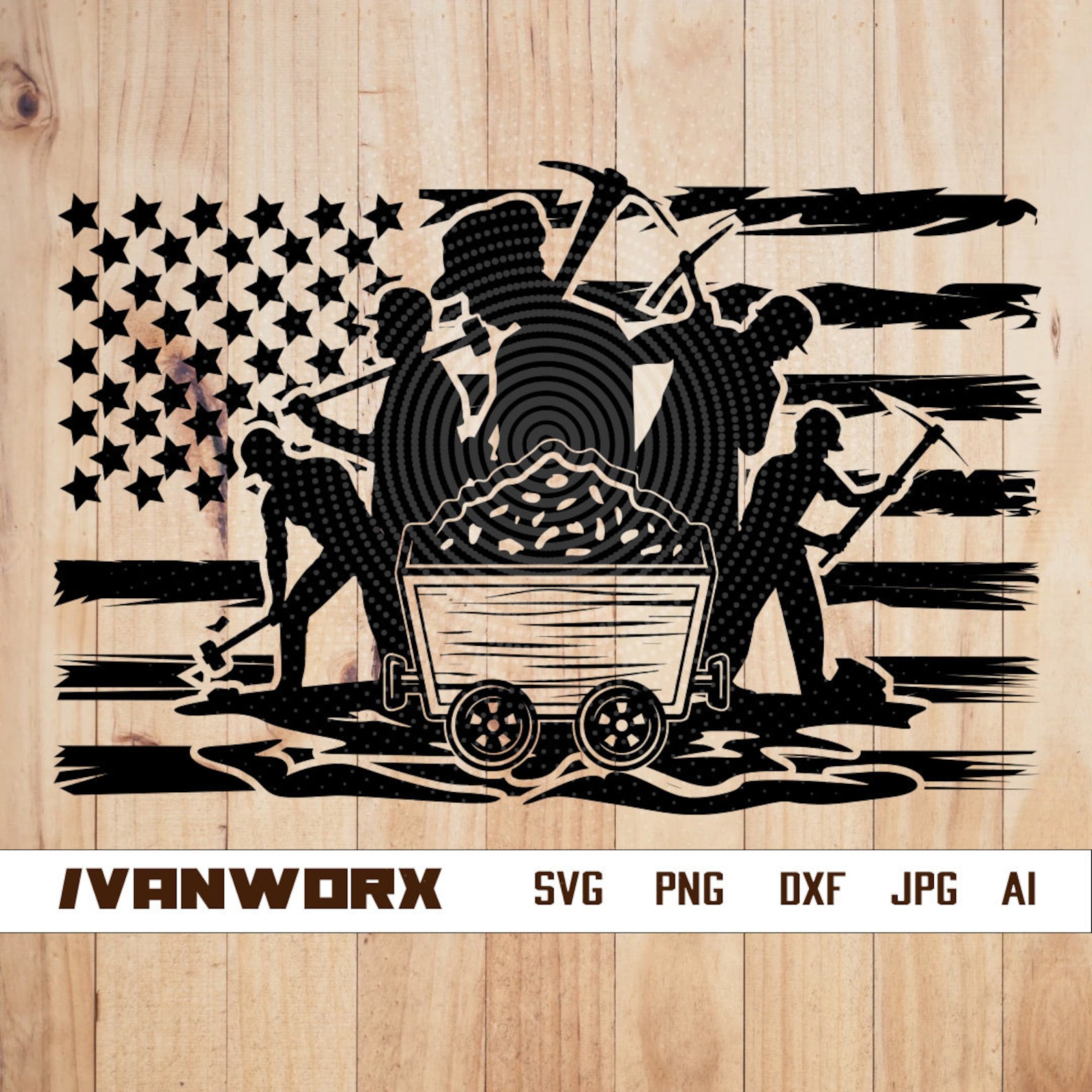 US Mining Scene Svg | Miner Svg | Mining Scene | Miner Scene Png ...