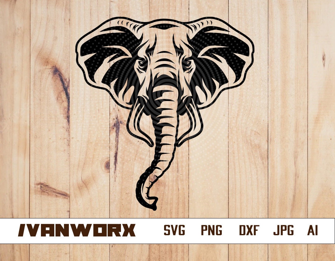Elephant Png | Elephant Face Svg | Elephant Clipart | Wild Animal Cut ...