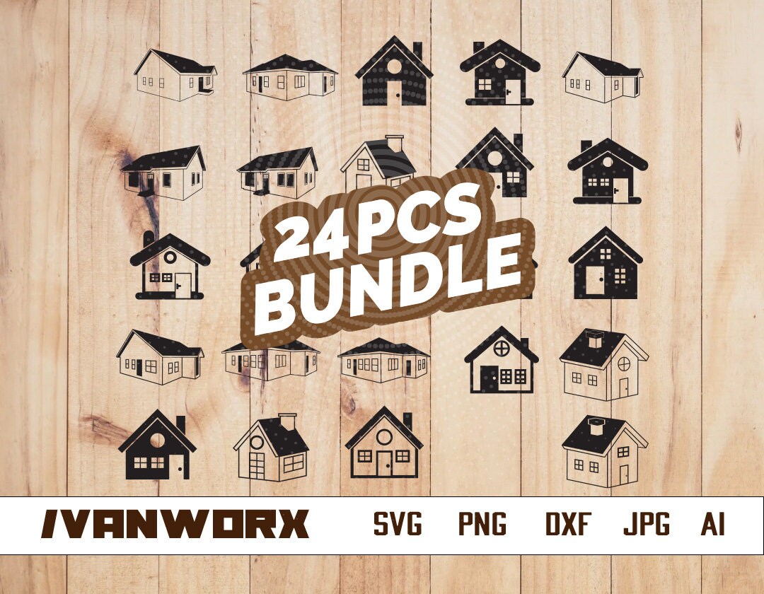 Little House Svg Bundle | Roof House Svg | Simple House Png | Tiny ...