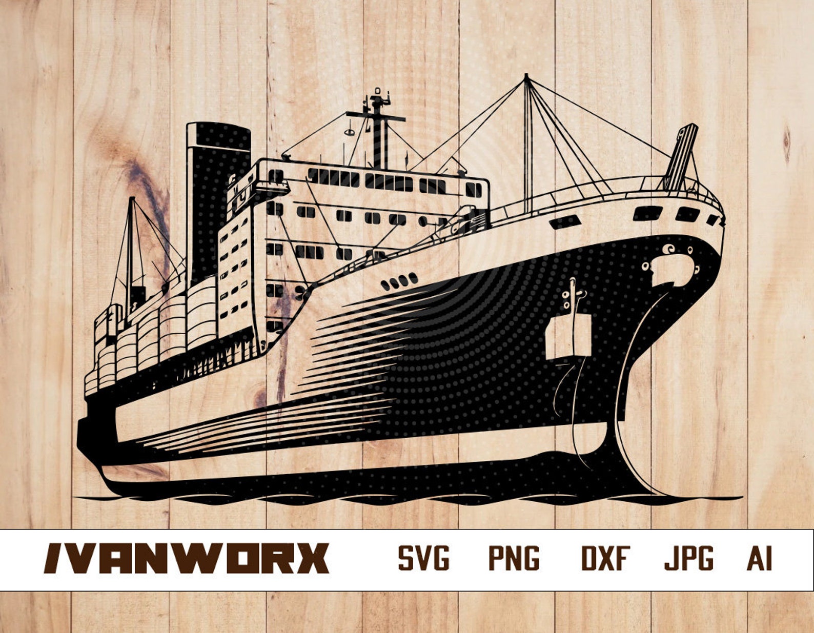 Cargo Ship SVG Container Vessel Svg Cargo Ship Png Large Boat Svg Cargo ...