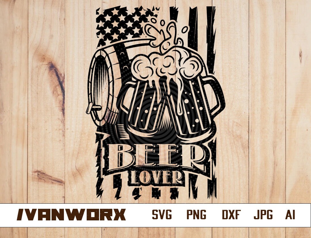 US Beer Lover Svg | Beer Png | Beer T-shirt Design | Beer Cut File ...