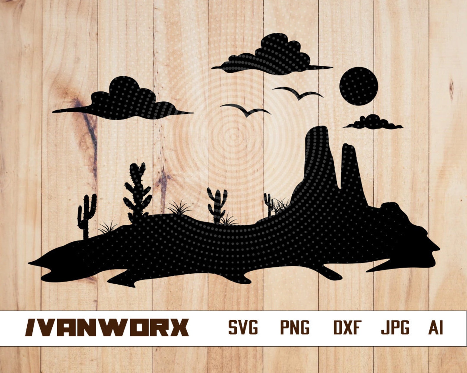 Desert Svg Desert Scene Clipart Desert Scene Cut File - Etsy