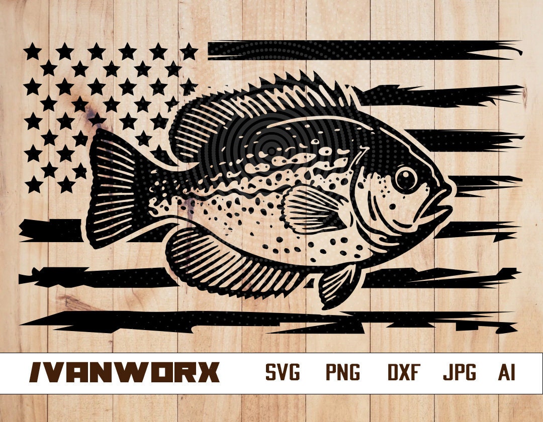 US Crappie Fish Svg | Sun Fish Clipart | Outdoor Fishing Cut File ...