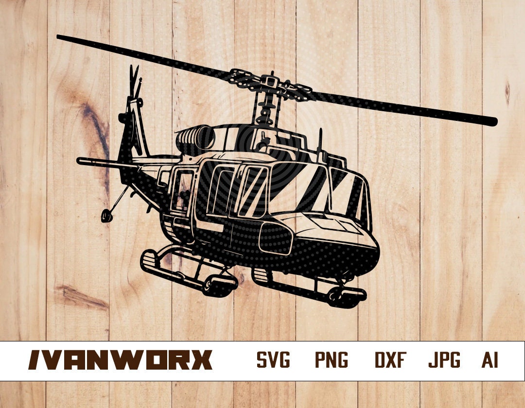 Huey Helicopter SVG | Chopper Png | Military Chopper Dxf | Army ...