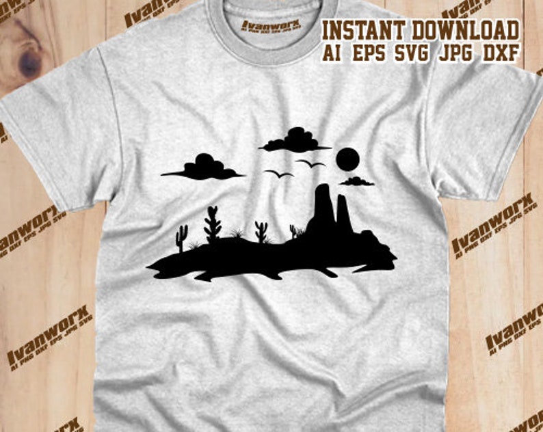 Desert Svg Desert Scene Clipart Desert Scene Cut File - Etsy