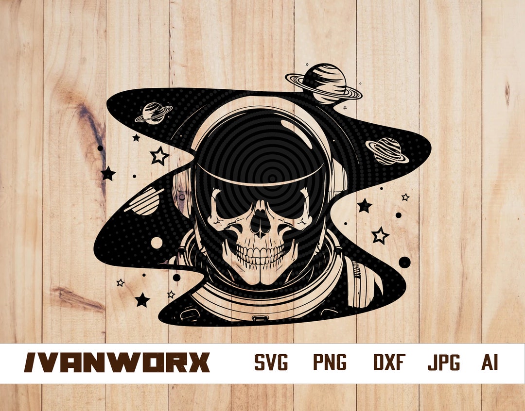 Astronaut Skull Svg File | Skull Svg | Space Exploration Svg | Spaceman ...