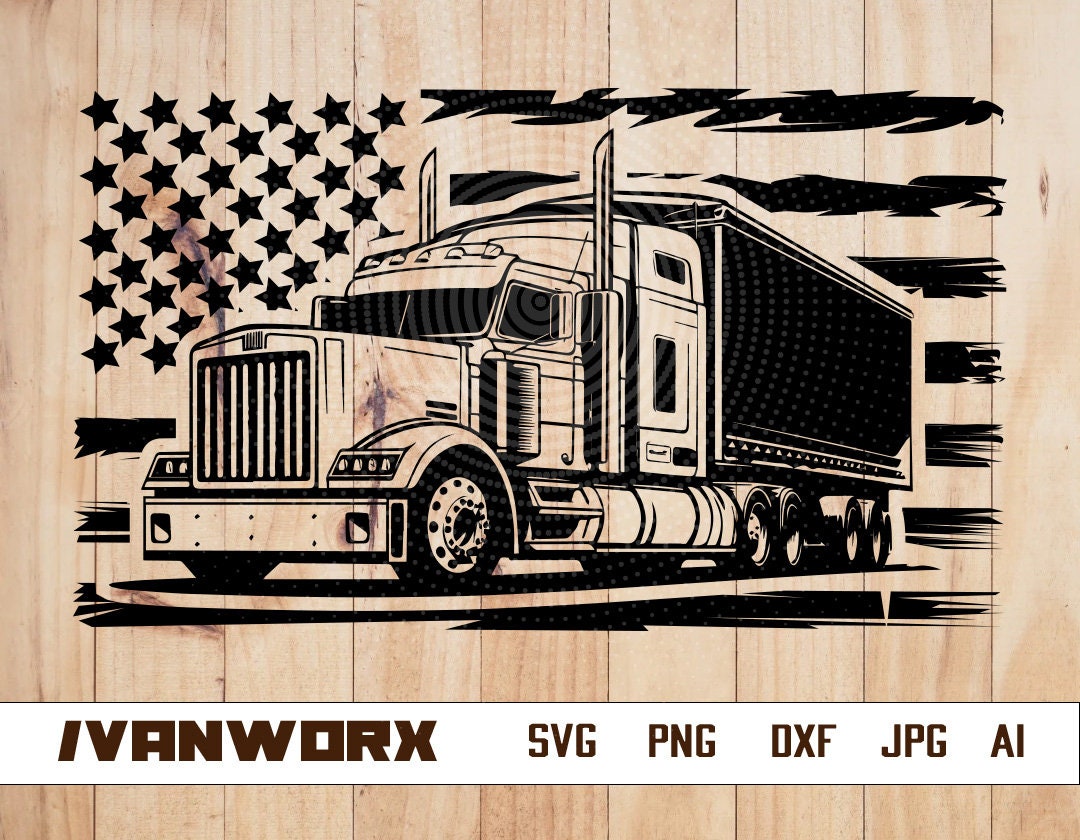 US Cattle Truck SVG | Trucker Svg | Semi Truck Vinyl Decals Graphics ...