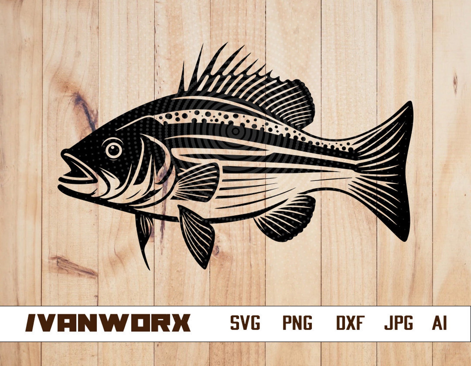 Bass Fishing Svg, Fishing Svg, Bass Fish Svg, Bass Clipart, Bass Vector ...