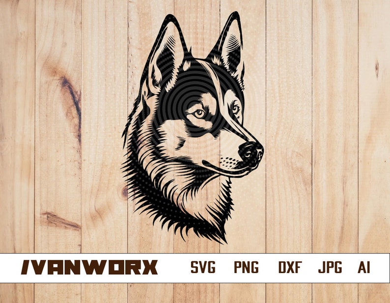 Husky Svg Sled Dogs Clipart Domestic Animal Cut File Dog Breed Stencil ...