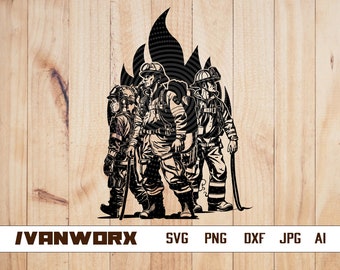 Fire Fighter Scene Svg | Fire Fighter Svg | Fireman Svg | Rescue Team ...