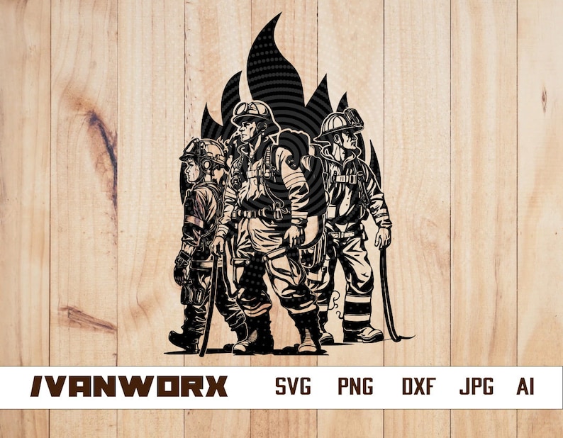 Fire Fighter Scene Svg Fire Fighter Svg Fireman Svg Rescue Team Svg ...