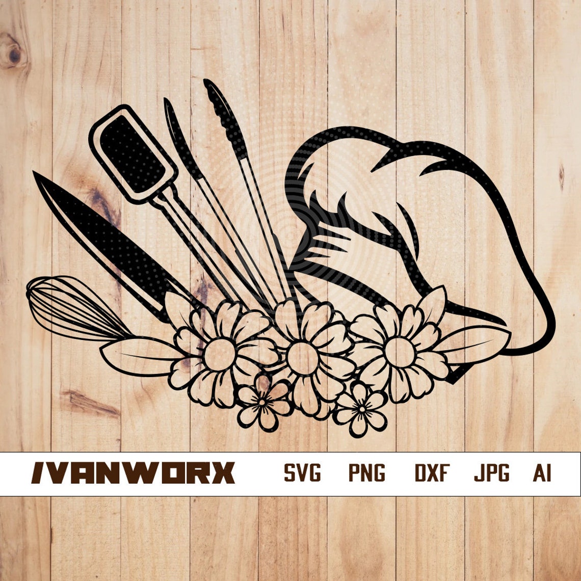 Chef Tools Floral Svg | Chef Tools Png | Chef Tools Cut File | Chef ...