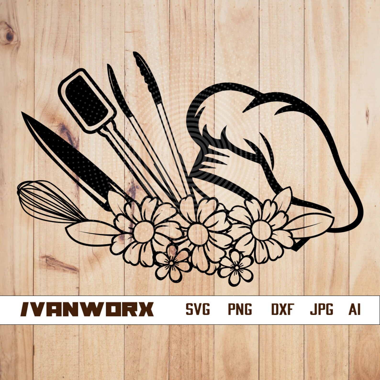 Chef Tools Floral Svg | Chef Tools Png | Chef Tools Cut File | Chef ...