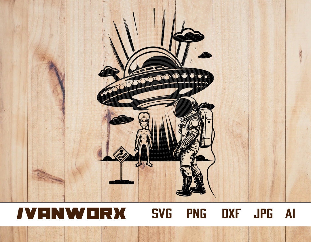Alien Astronaut SVG | Extra Terrestrial SVG | Space Decal T-shirt ...