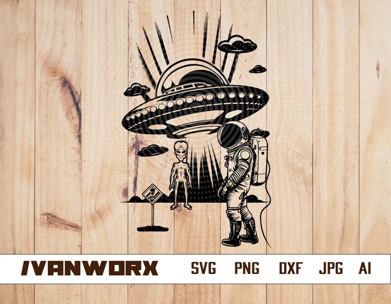 Alien Astronaut SVG Extra Terrestrial SVG Space Decal - Etsy