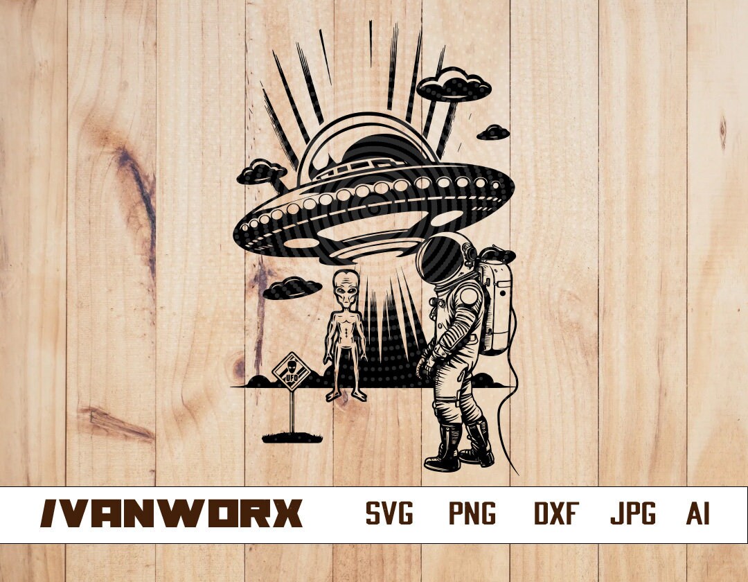 Alien Astronaut SVG Extra Terrestrial SVG Space Decal - Etsy