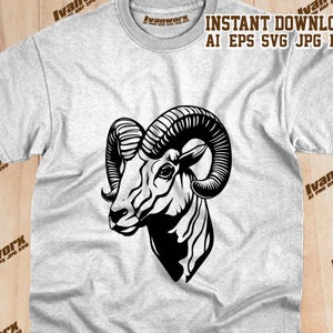 Ram Head SVG | Ram SVG | Farm Animal Decal Graphics Illustration T ...