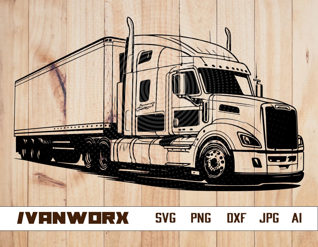 Truck SVG | Trucker Svg | Heavy Truck Clipart | 16-wheeler Truck Png ...