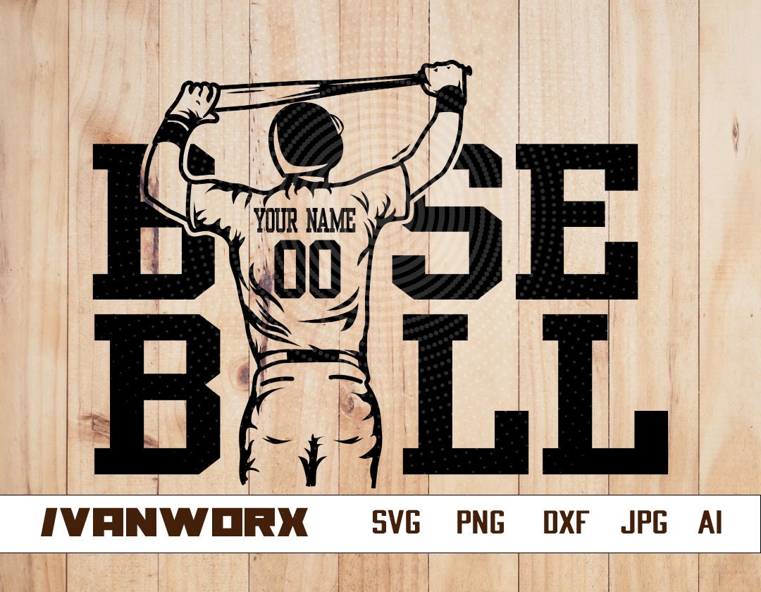 Baseball Player Svg | Baseball Monogram for Silhouette | Softball Svg | Softball Stencil ...
