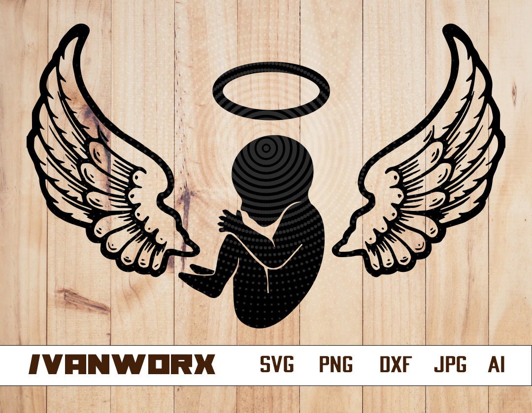 Baby Loss Svg | Angel Baby Svg | Angel Wings and Halo | Infant Loss ...