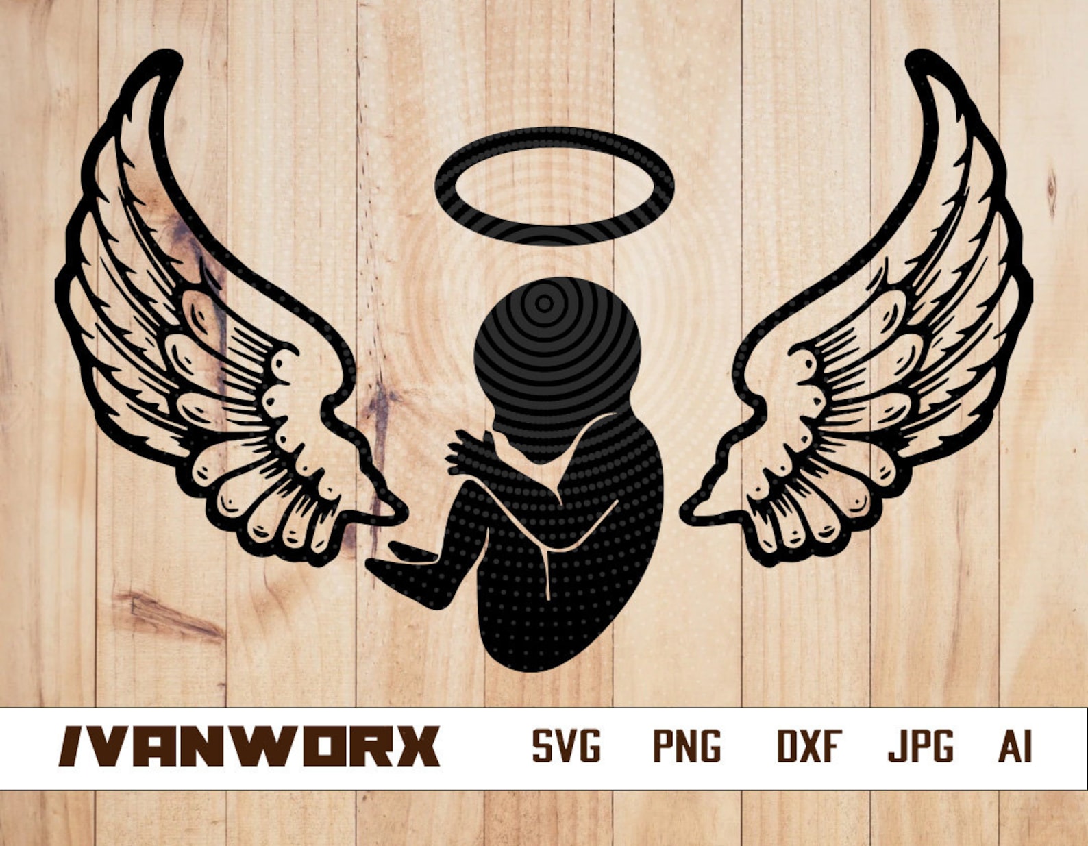 Baby Loss Svg Angel Baby Svg Angel Wings and Halo Infant Loss Memorial ...