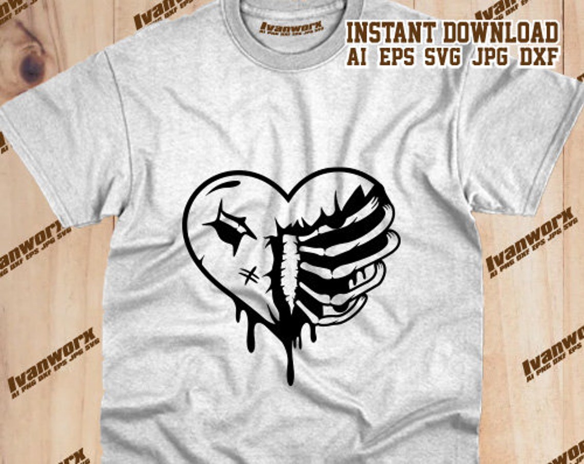 Ribcage Heart SVG Skeleton SVG Heart Svg Medical Personnel Png Half ...