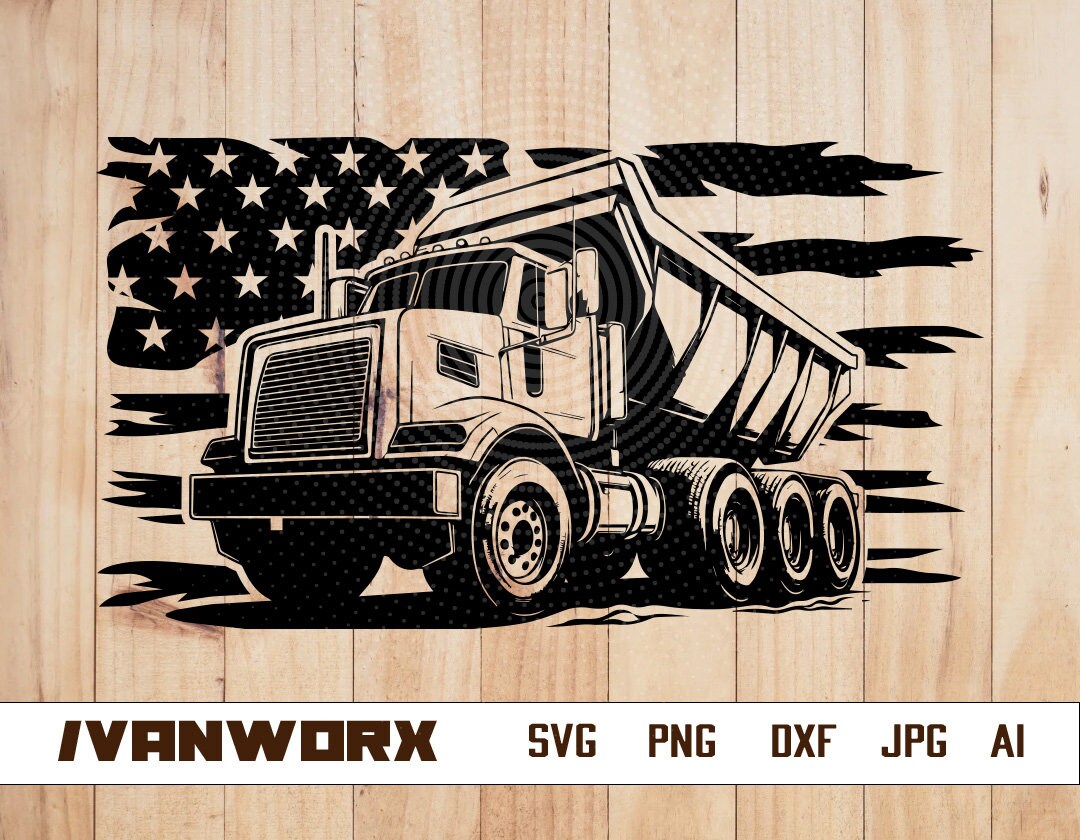 US Dump Truck SVG Construction Svg Truck Svg Dump Truck Clipart ...
