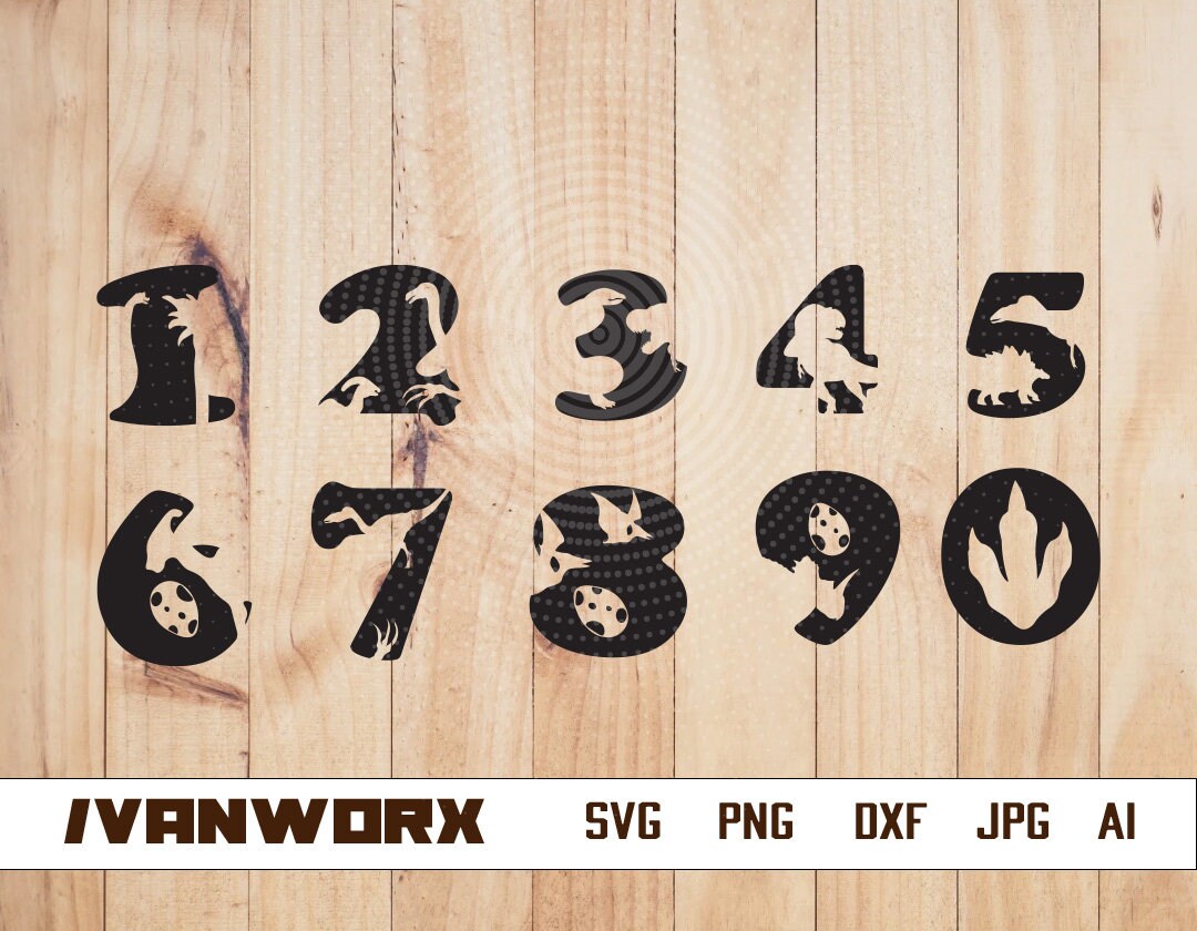 Dinosaur Numbers Svg | Dinosaur Png | Dinosaur Cut File | Dinosaur ...