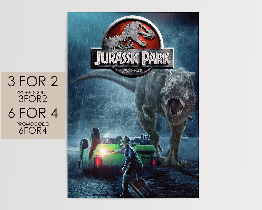 Jurassic Park 1993 Poster Movie Poster Art Film Print T Etsy