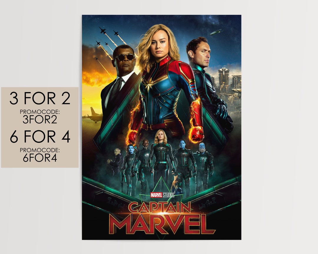 Captain Marvel 2019 Poster Marvel Movie Poster Art Film Print Gift ...