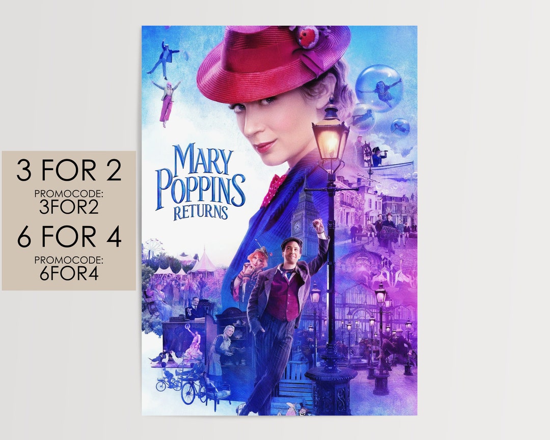 Mary Poppins Returns 2018 Poster Disney Pixar Movie Poster - Etsy