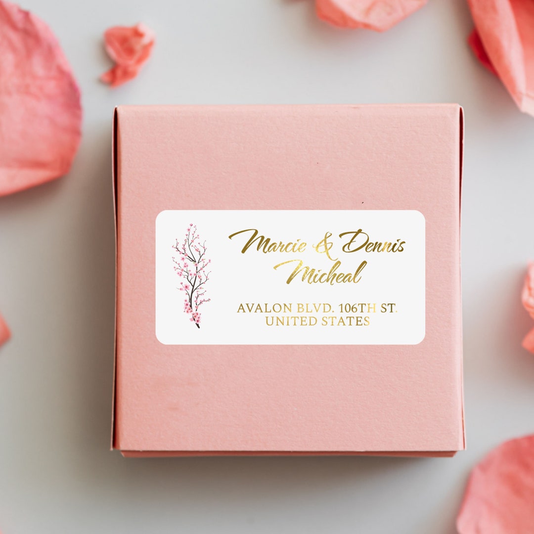 Return Address Labels Gold Foil Return Address Labels Wedding Return ...