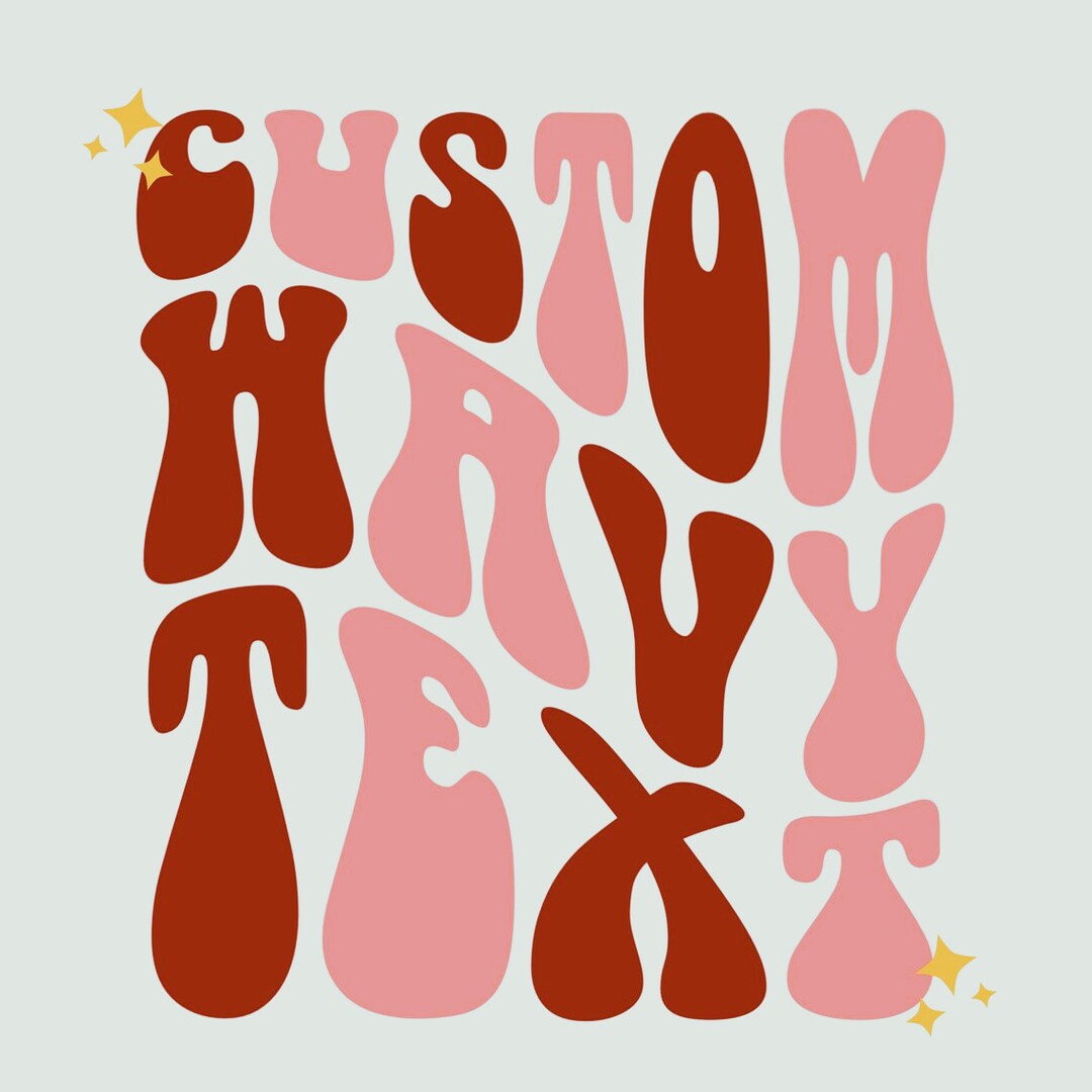 Custom Wavy Text Retro Wavy Letters Vintage Font Hippie Font Wavy ...