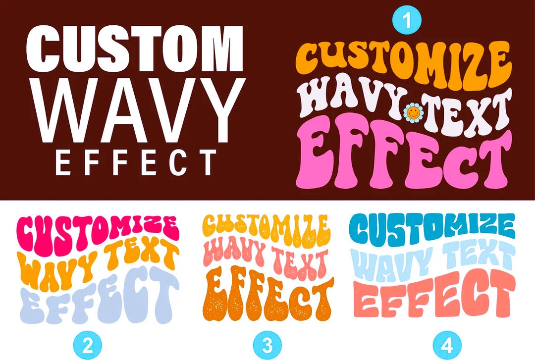 Customize Wavy Text Effect Stacked Wavy Text SVG Retro Font Vintage ...