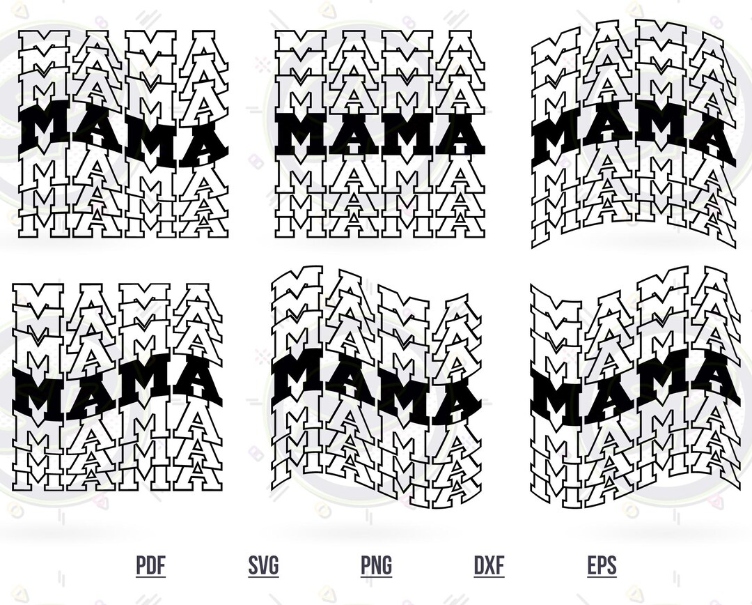 Mama Varsity SVG Bundle: Curved Letters Svg, Stacked Svg, Mama Est. Svg ...