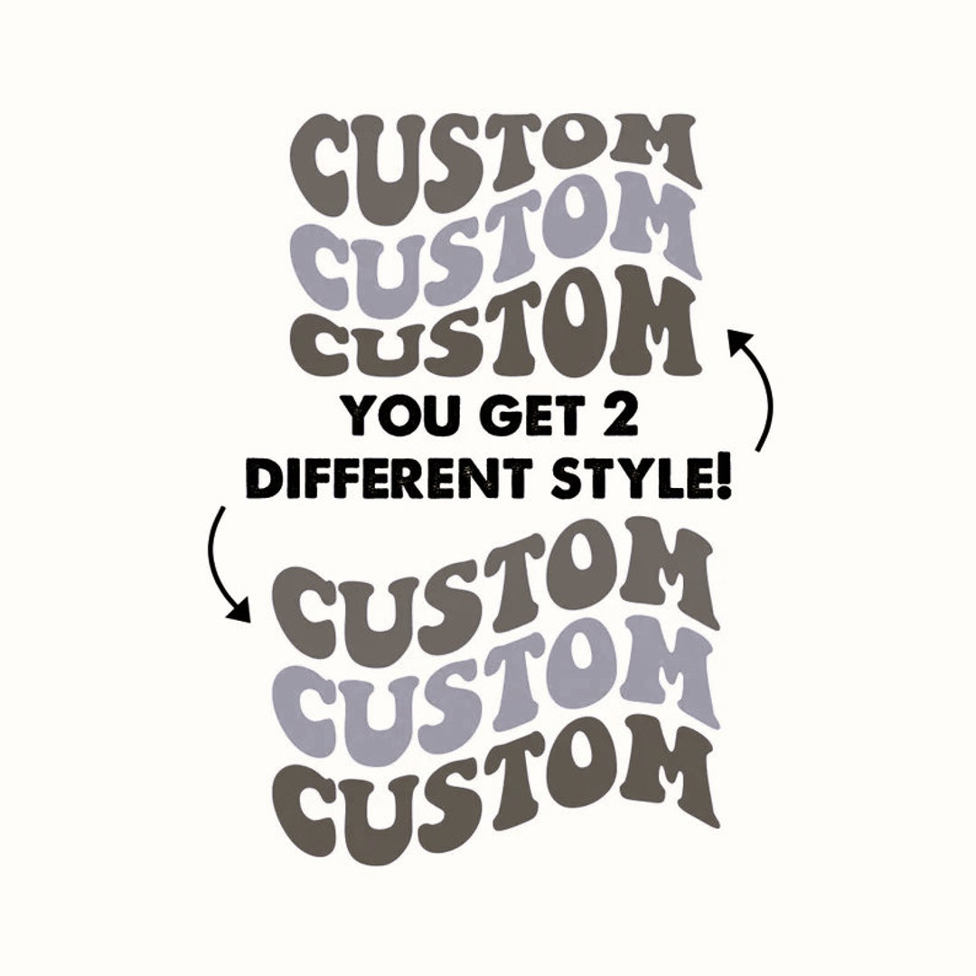 Custom Wavy Stacked SVG Retro Wavy Text Retro Color Multi-color Text ...
