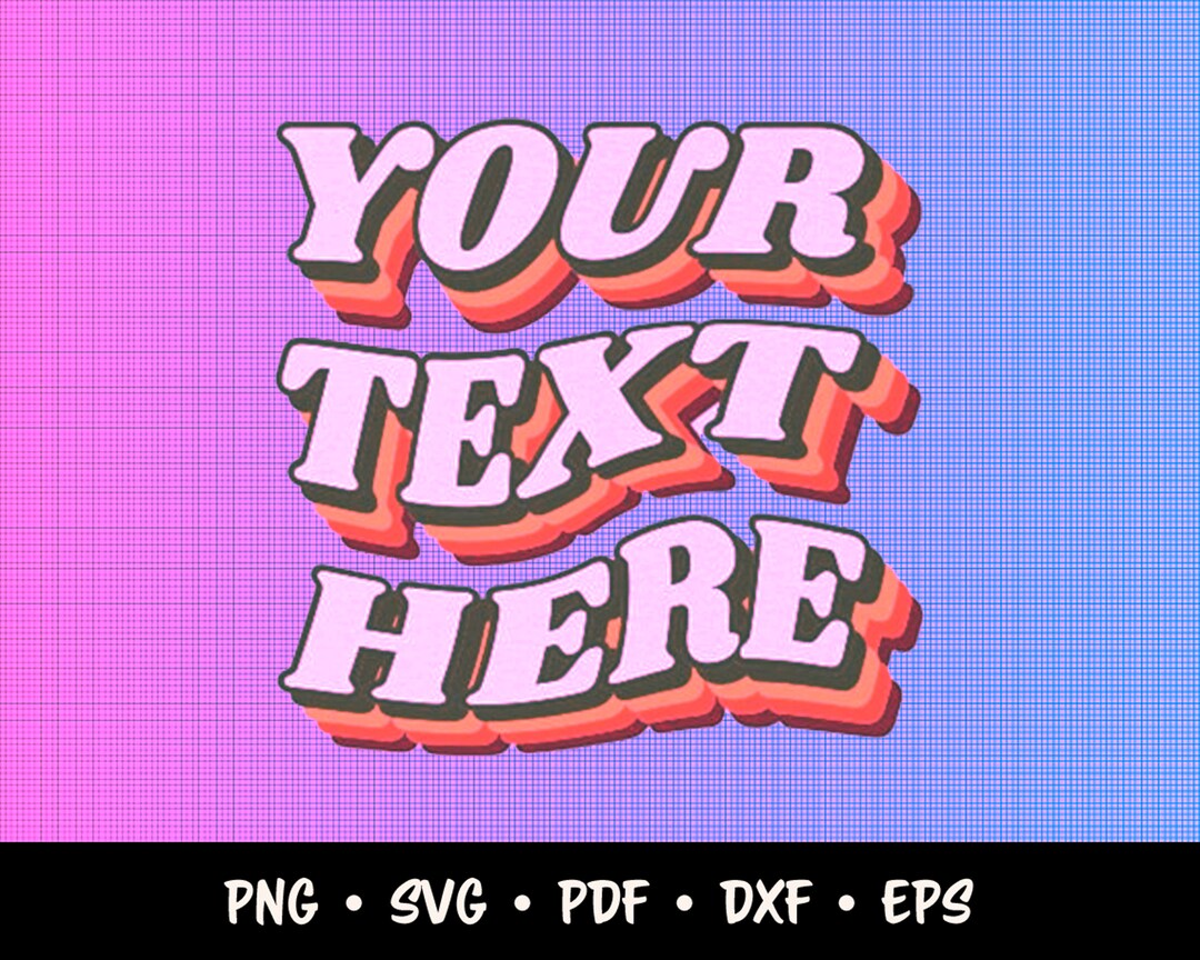 Your Text Here Retro Wavy Letters Wave Color Font Custom Wavy Layered ...